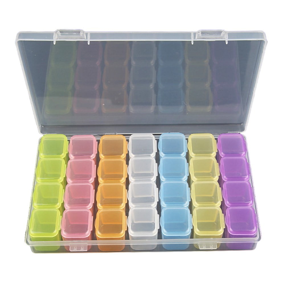 28-panel diamond drawing storage box Nail art jewelry storage box Color ...