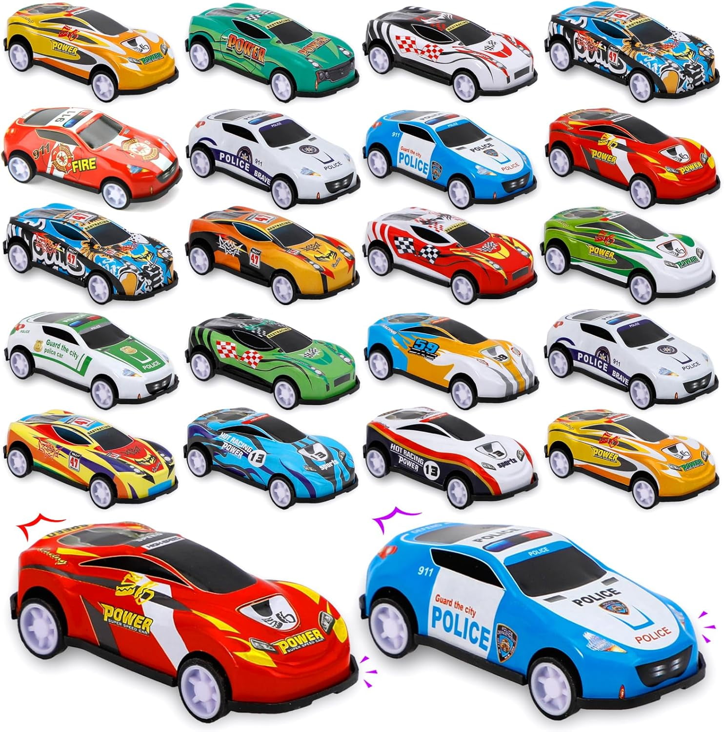 28 pcs Pull Back Cars Toys for Kids, Party Favors Treasure Box for ...