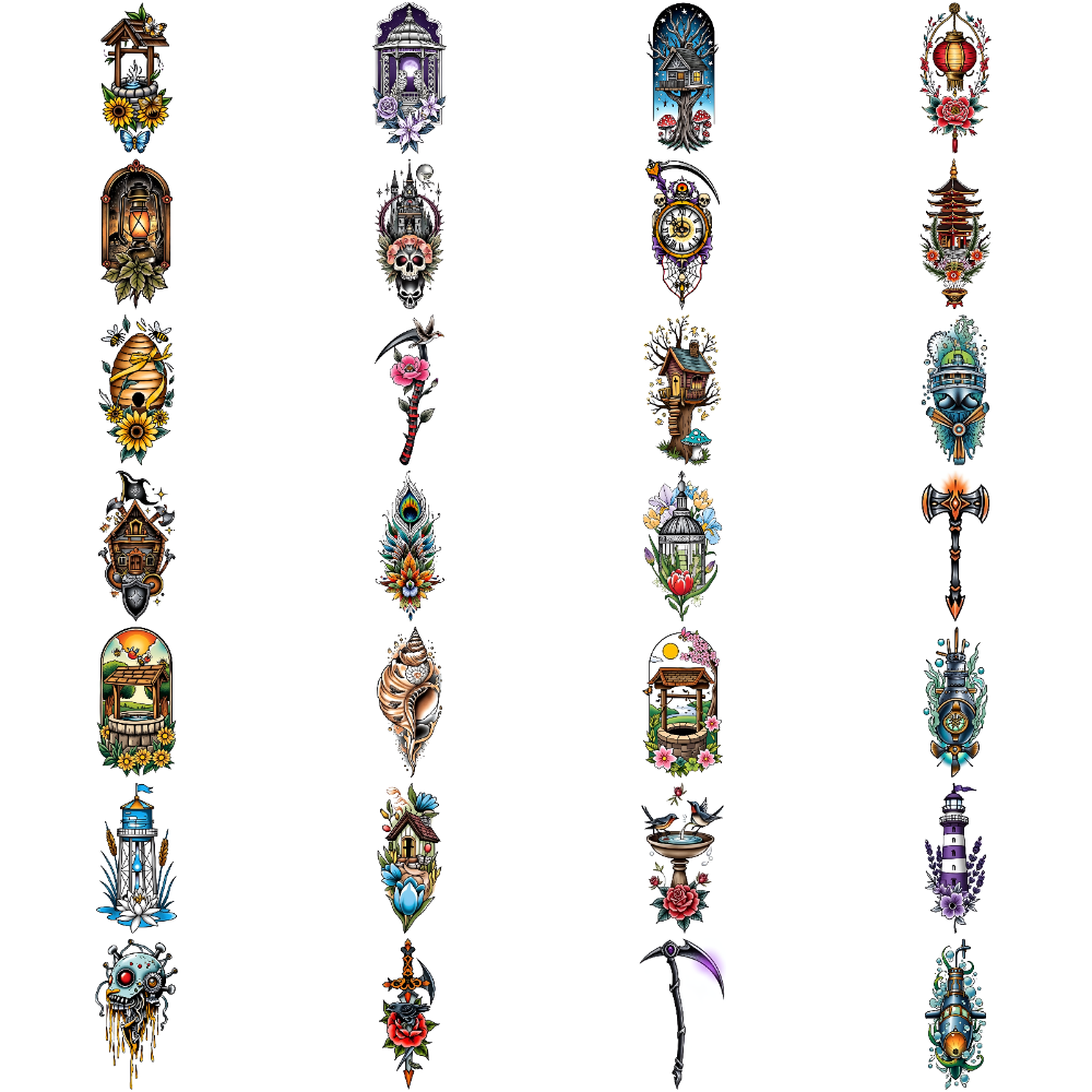 28 sheets temporary tattoo stickers, waterproof long-lasting body ...