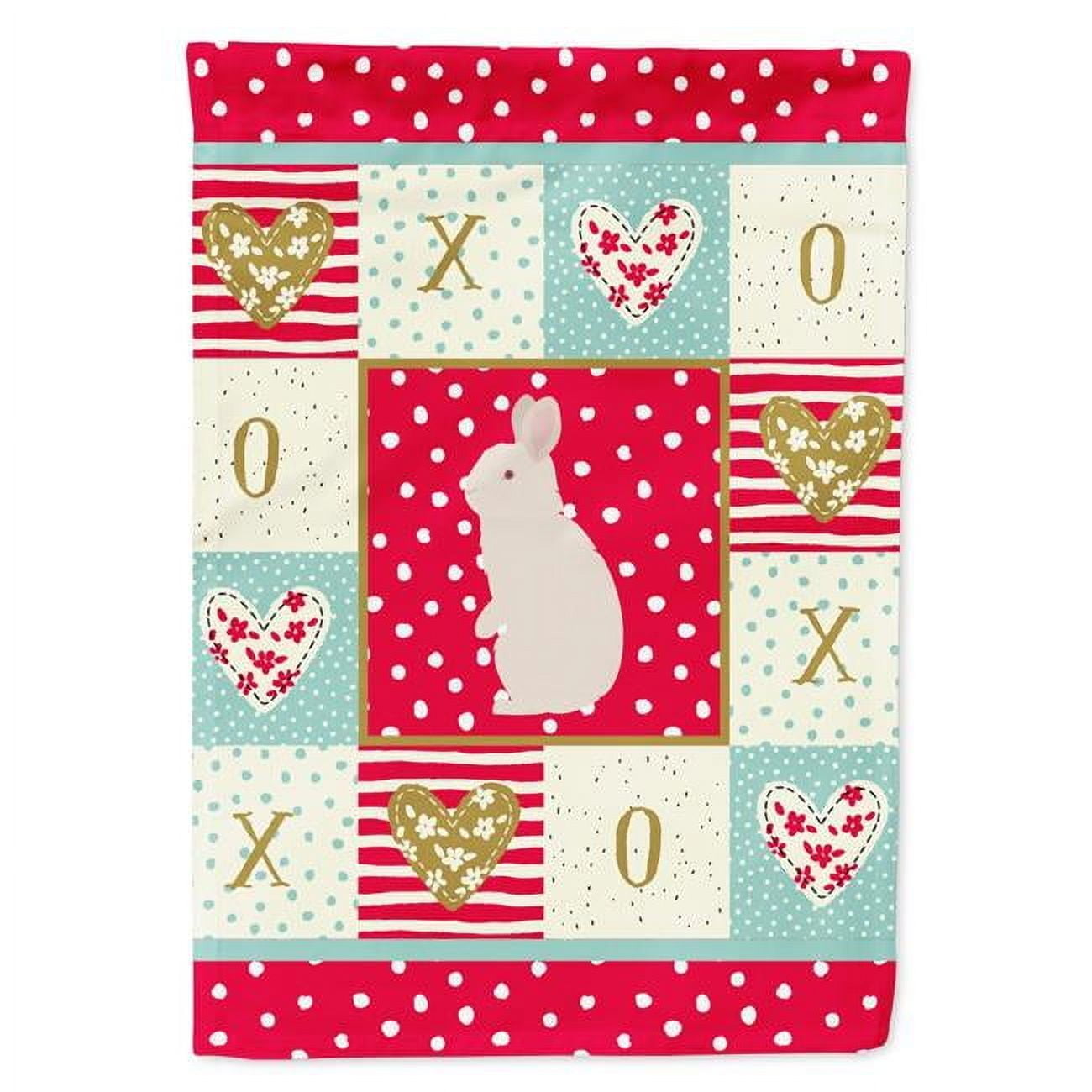 28 x 0.01 x 40 in. New Zealand White Rabbit Love Flag Canvas House Size ...