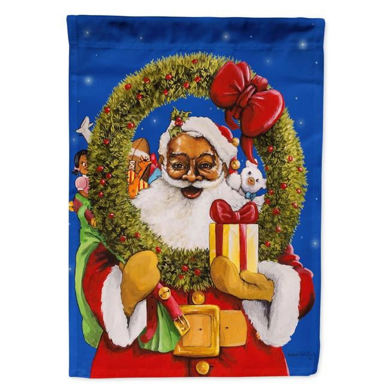 28 x 0.01 x 40 in. Santa Claus African Santa Canvas House Flag ...