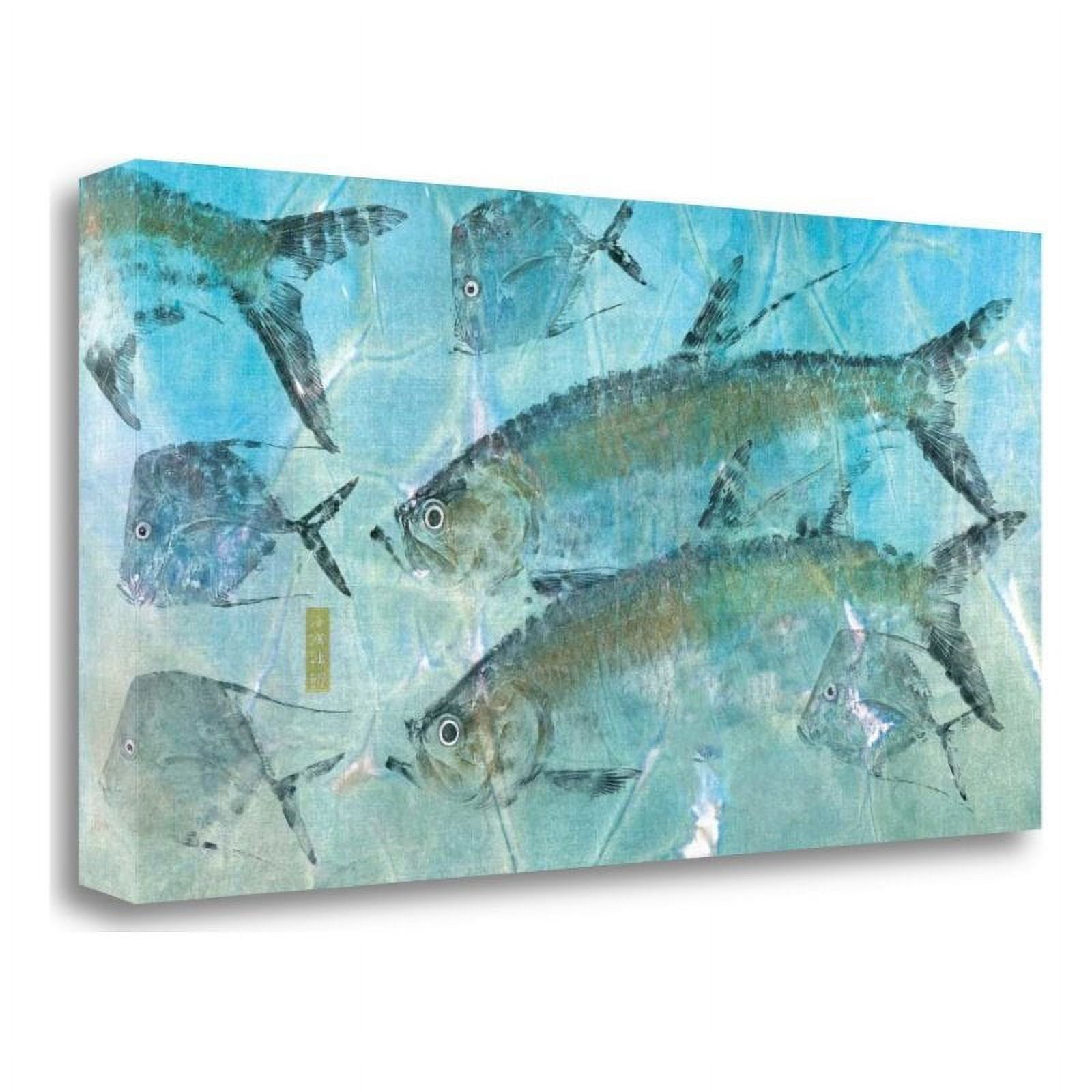 28" x 14" Tarpon Lagoon by Jim Roberts - Print On Canvas Fabric Multi ...