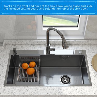 lemontalking 32" Drop In Kitchen Sink Stainless Steel Single Bowl Top ...