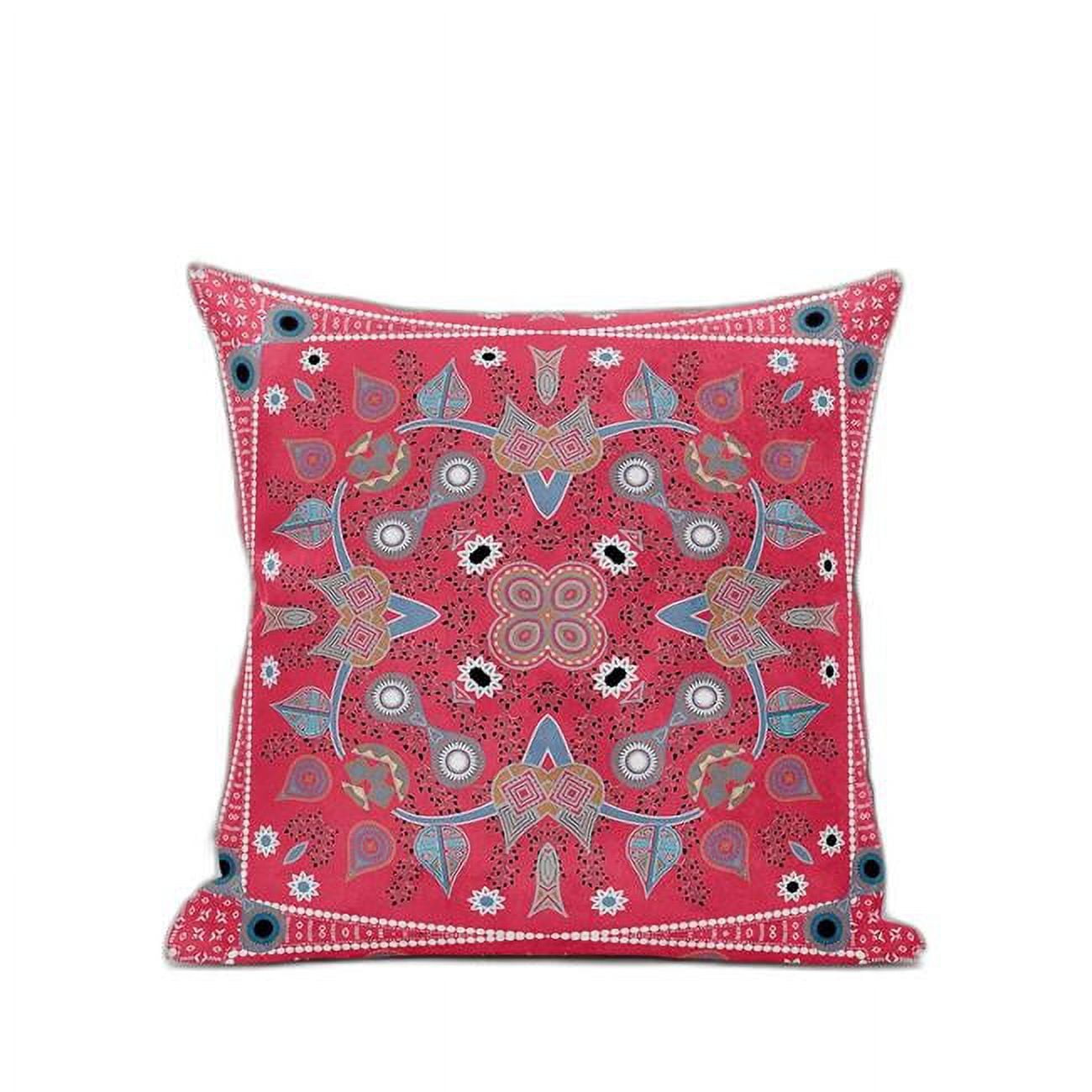 28 x 28 in. Red Blown Seam Paisley Indoor & Outdoor Throw Pillows ...