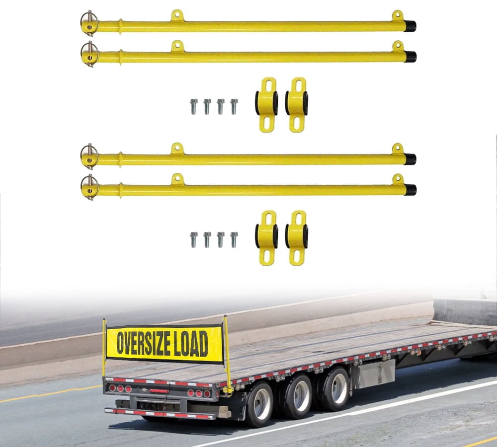 28" x 3" Yellow Powder Coated Universal Steel Wide Load Sign Banner ...