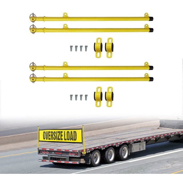 28" x 3" Yellow Powder Coated Universal Steel Wide Load Sign Banner ...