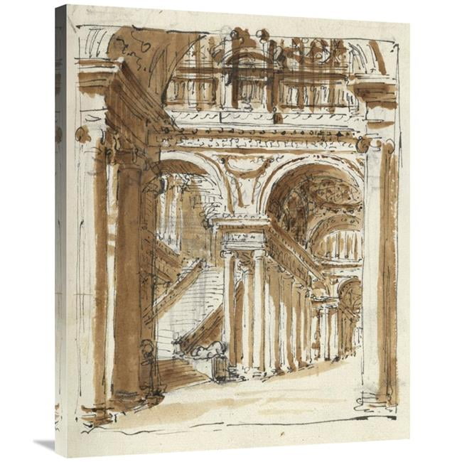 28 x 35 in. Grand Entrance Hall, Italy, 1786 Art Print - Marie-Joseph ...