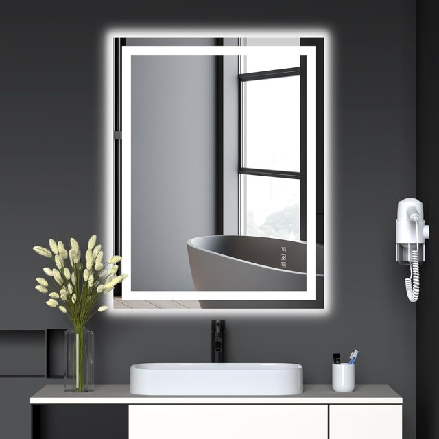 28"x 36" LED Bathroom Mirror Vanity with Lights,Anti-Fog,Dimmable,Touch ...