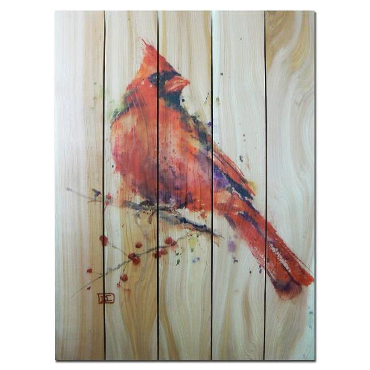 28 x 36 Red Cardinal Inside & Outside Full Color Cedar Wall Art ...
