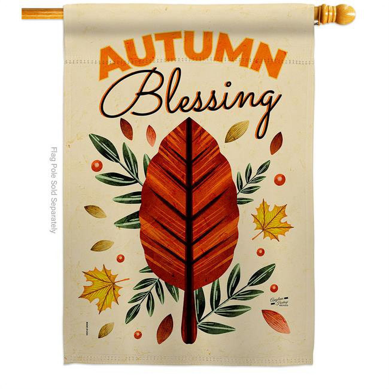 28 x 40 in. Blessing Autumn House Flag with Fall Harvest & Double-Sided ...
