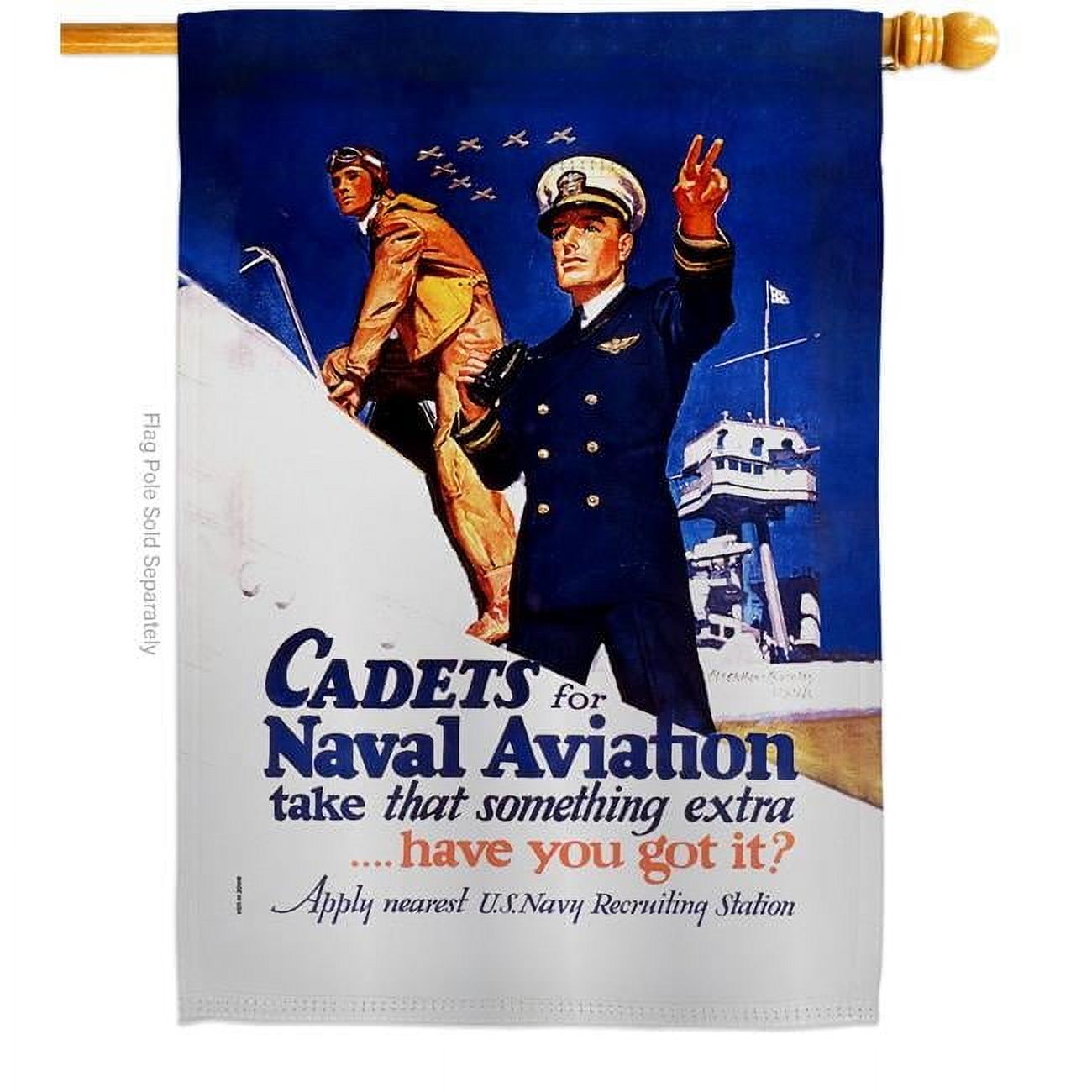 28 x 40 in. Cadets for Naval Aviation House Flag with Armed Forces Navy ...