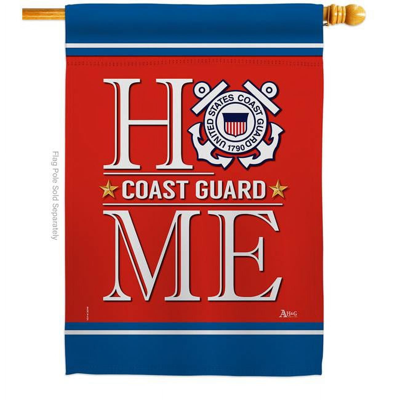 28 x 40 in. Coast Guard Home House Flag with Armed Forces Double-Sided ...
