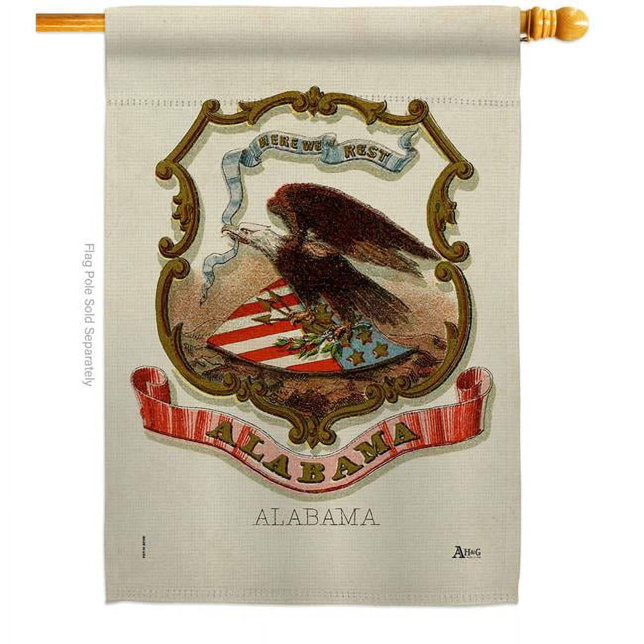 28 x 40 in. Coat of Arms Alabama House Flag with Americana States ...