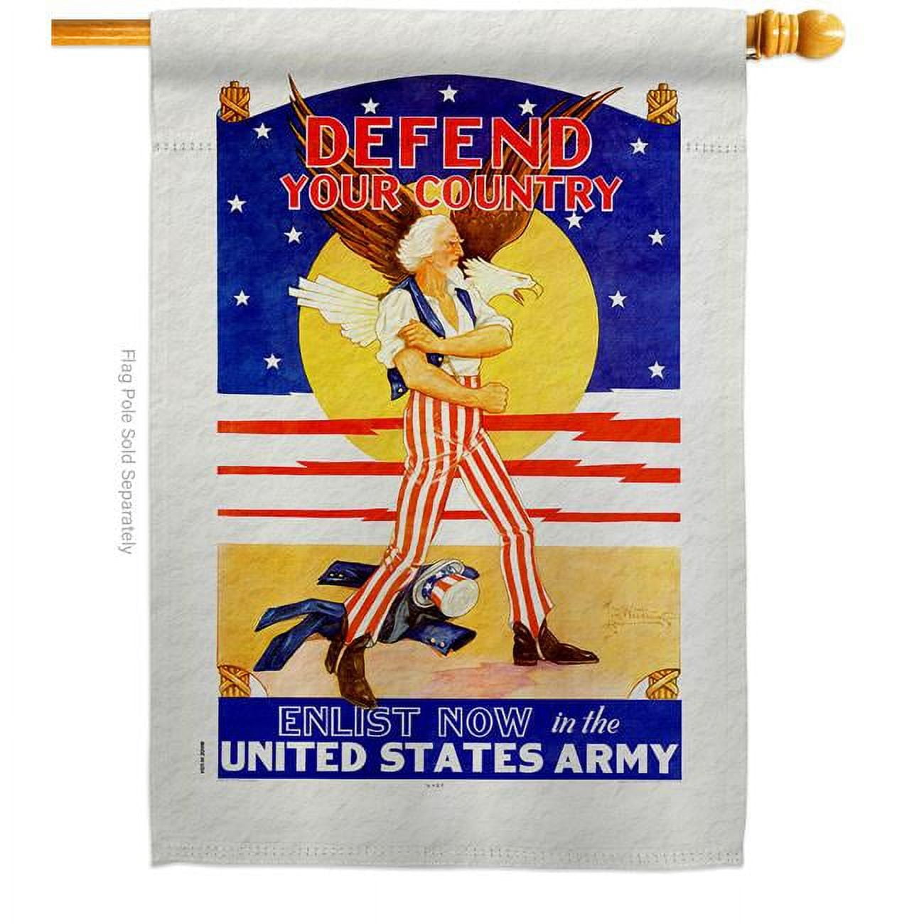 28 x 40 in. Defend Your Country House Flag with Armed Forces Army ...