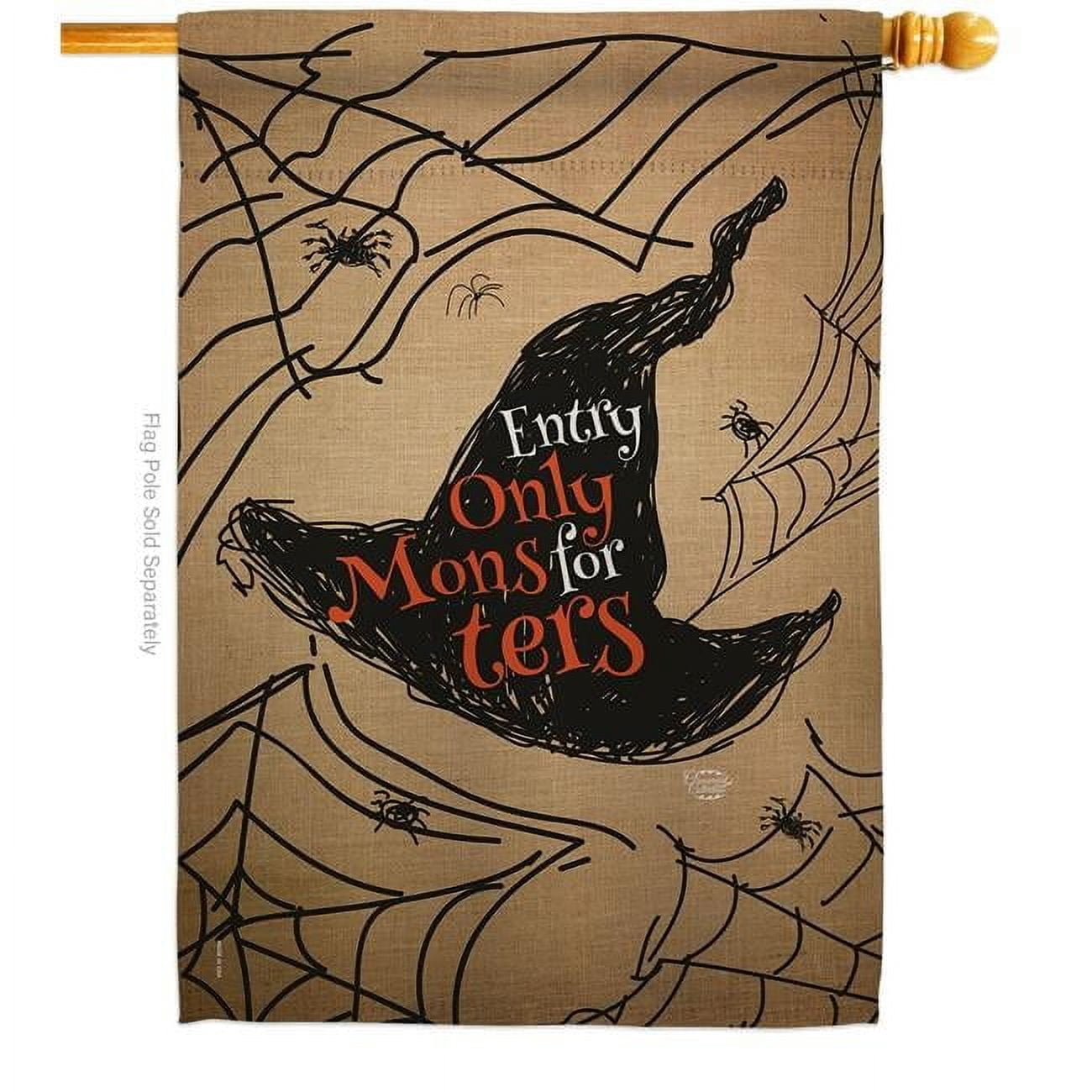 28 x 40 in. Entry Only for Monsters House Flag with Fall Halloween ...
