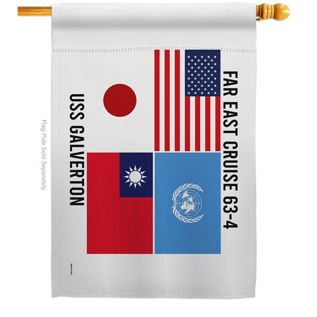 28 x 40 in. Galveston Armed Forces Navy House Flag with Double-Sided ...