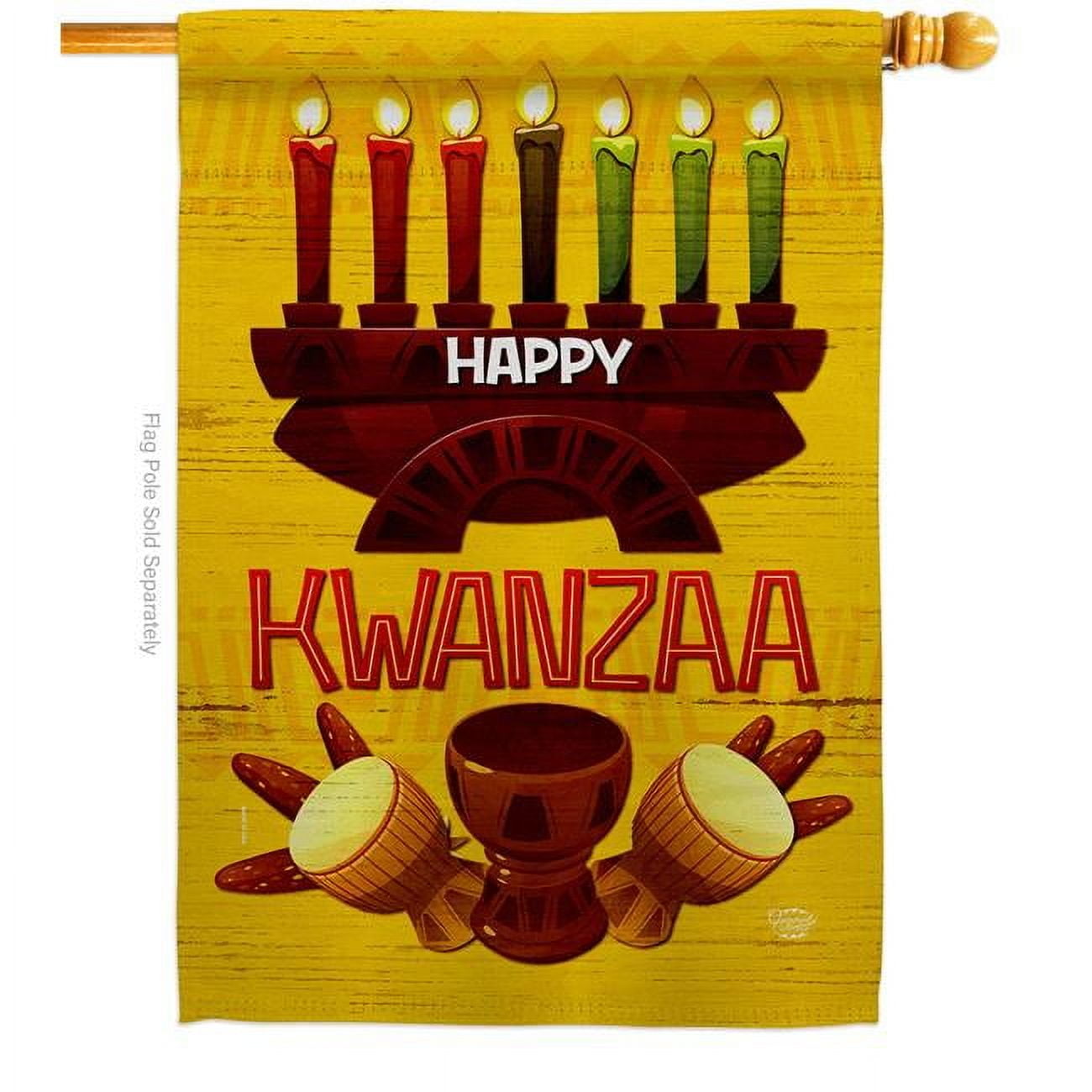 28 x 40 in. Kwanzaa Party House Flag Black History Double-Sided ...