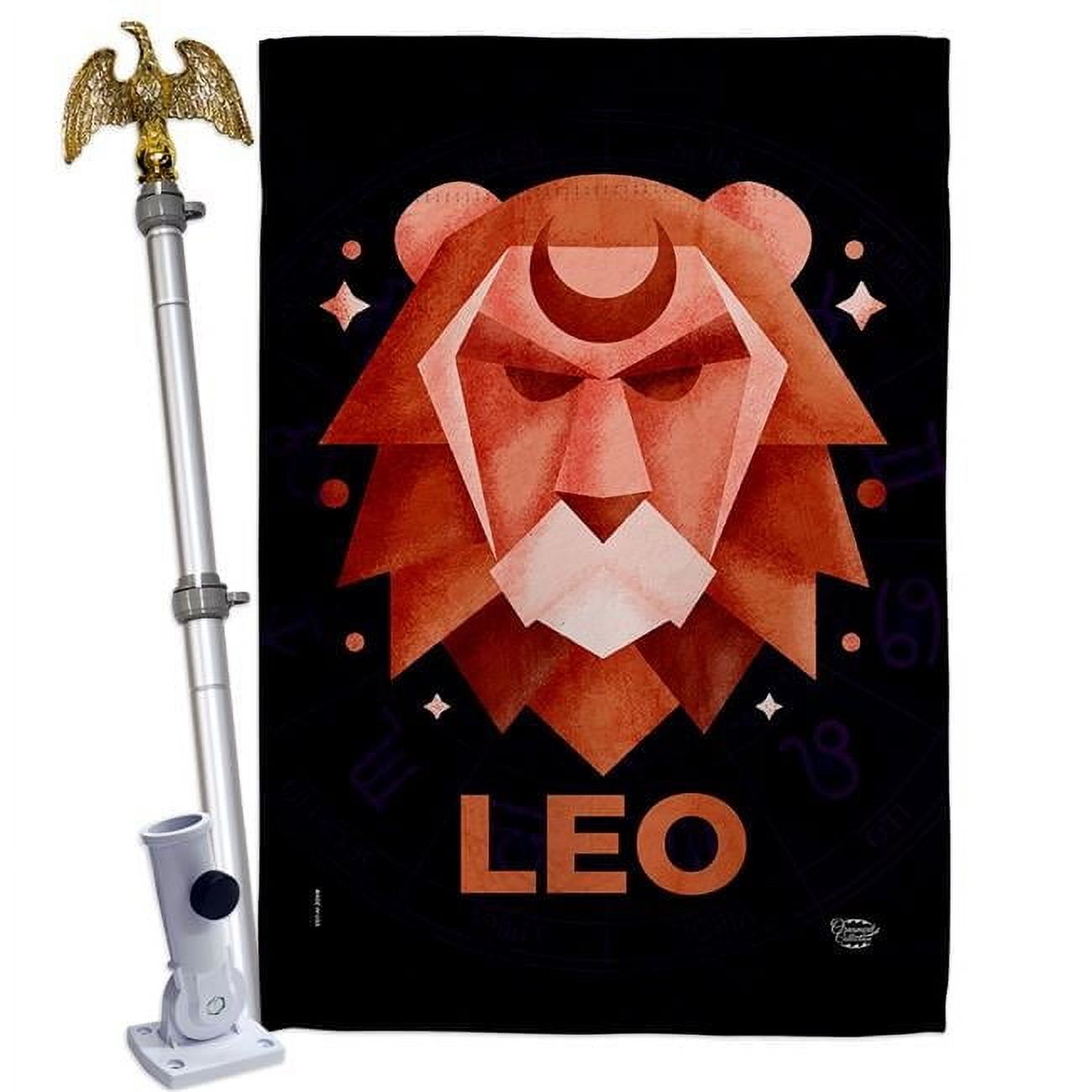 28 x 40 in. Leo House Flag Set Interests Zodiac Double-Sided Decorative ...