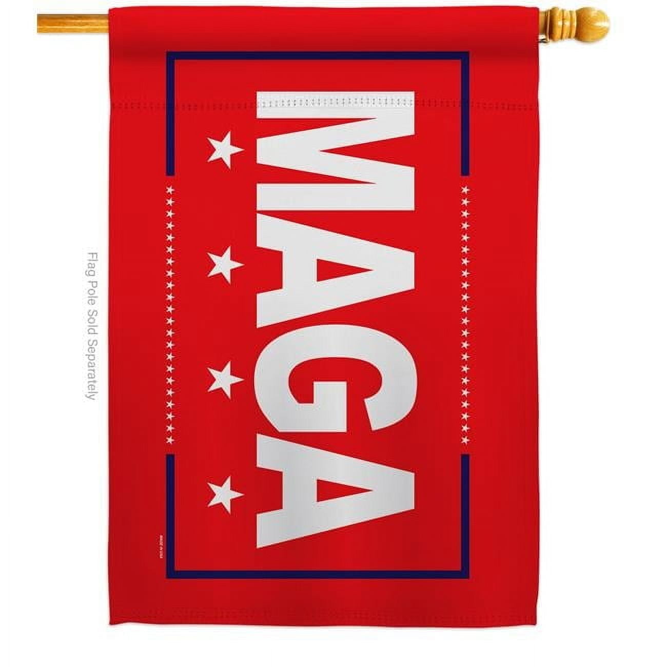 28 x 40 in. MAGA American Political Vertical House Flag with Double ...