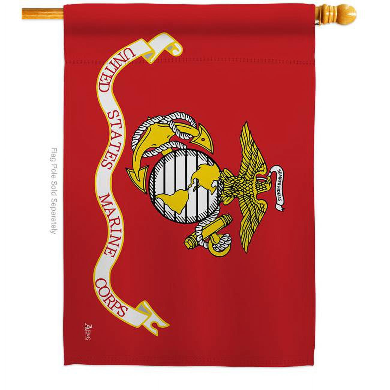 28 x 40 in. Marine Corps House Flag with Armed Forces Double-Sided ...