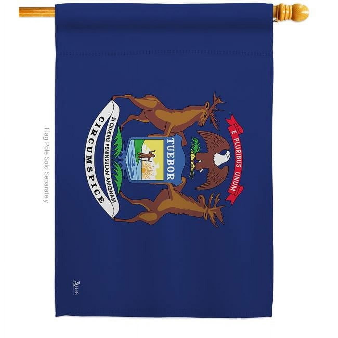 28 x 40 in. Michigan American State House Flag with Double-Sided ...