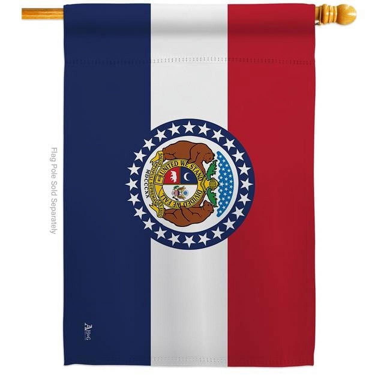 28 x 40 in. Missouri American State House Flag with Double-Sided ...
