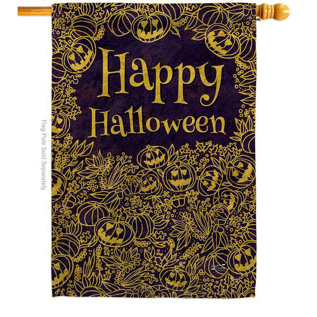 28 x 40 in. Mystical Halloween House Flag with Fall Double-Sided ...