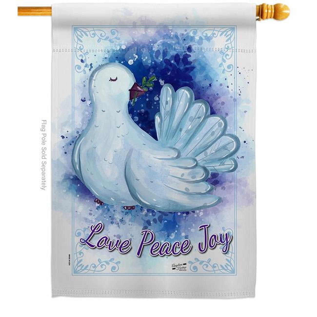 28 x 40 in. Peace Dove House Flag with Winter Wonderland Double-Sided ...