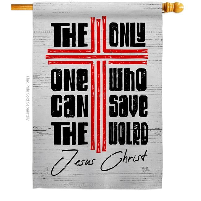 28 x 40 in. Save the World Religious Bible Verses Double-Sided Vertical ...