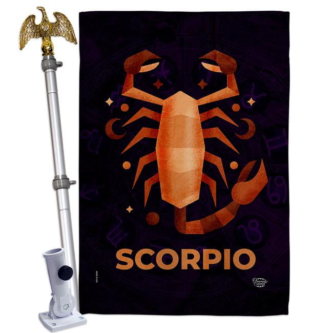 28 x 40 in. Scorpio House Flag Set Interests Zodiac Double-Sided ...