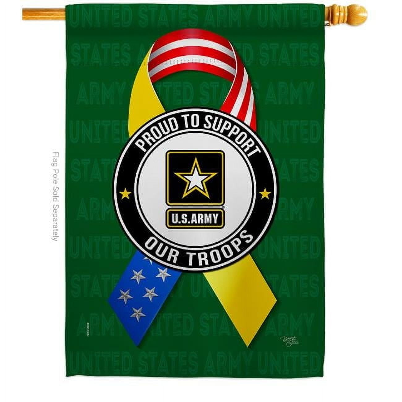 28 x 40 in. Support Army Troops House Flag with Armed Forces Double ...