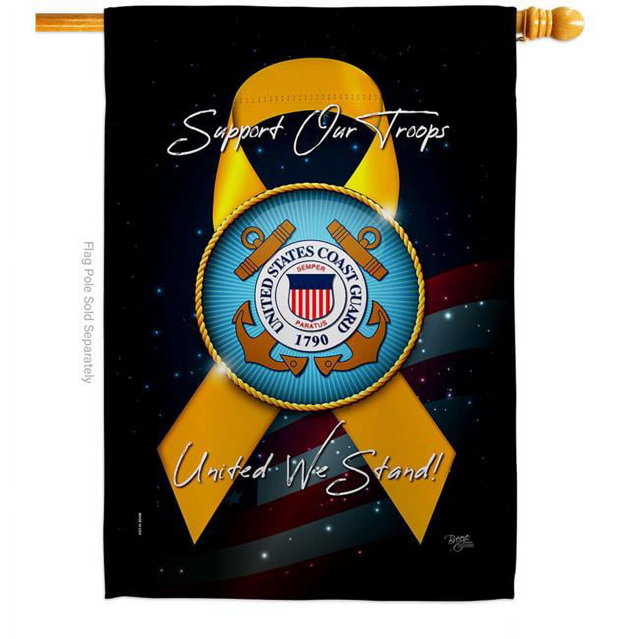 28 x 40 in. Support Coast Guard House Flag with Armed Forces Double ...