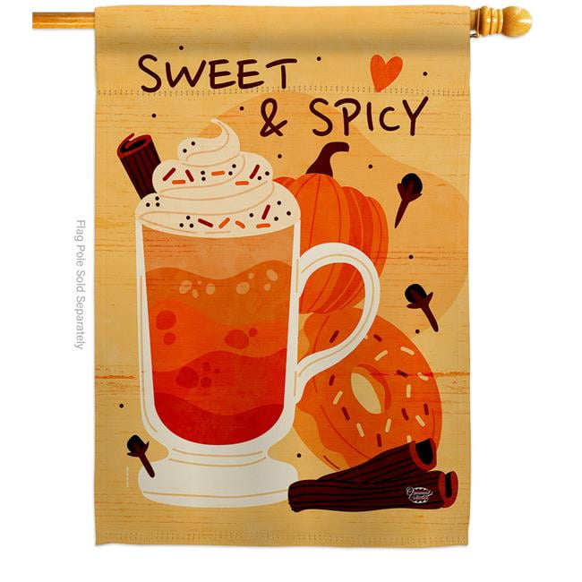 28 x 40 in. Sweet & Spicy House Flag with Fall Harvest Autumn Double ...