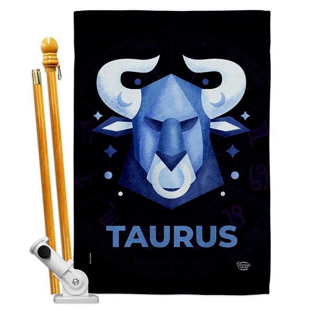 28 x 40 in. Taurus House Flag Set Interests Zodiac Double-Sided ...