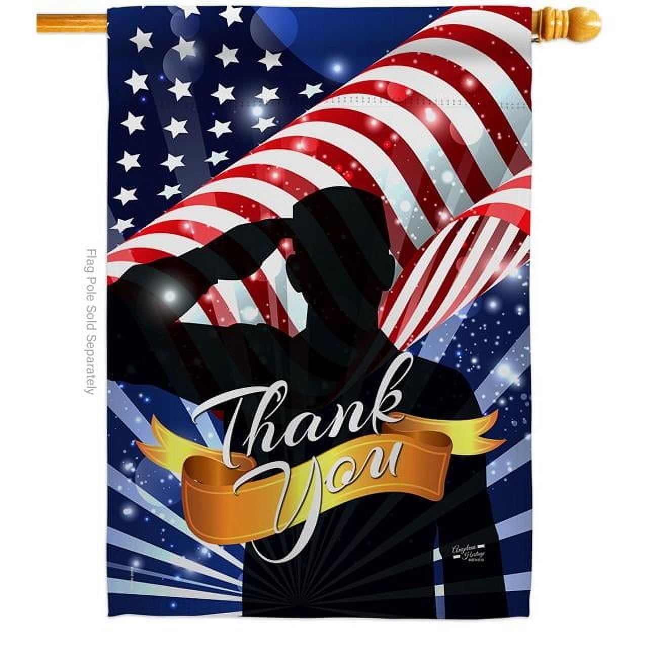 28 x 40 in. Thank You House Flag with Armed Forces Service Double-Sided ...