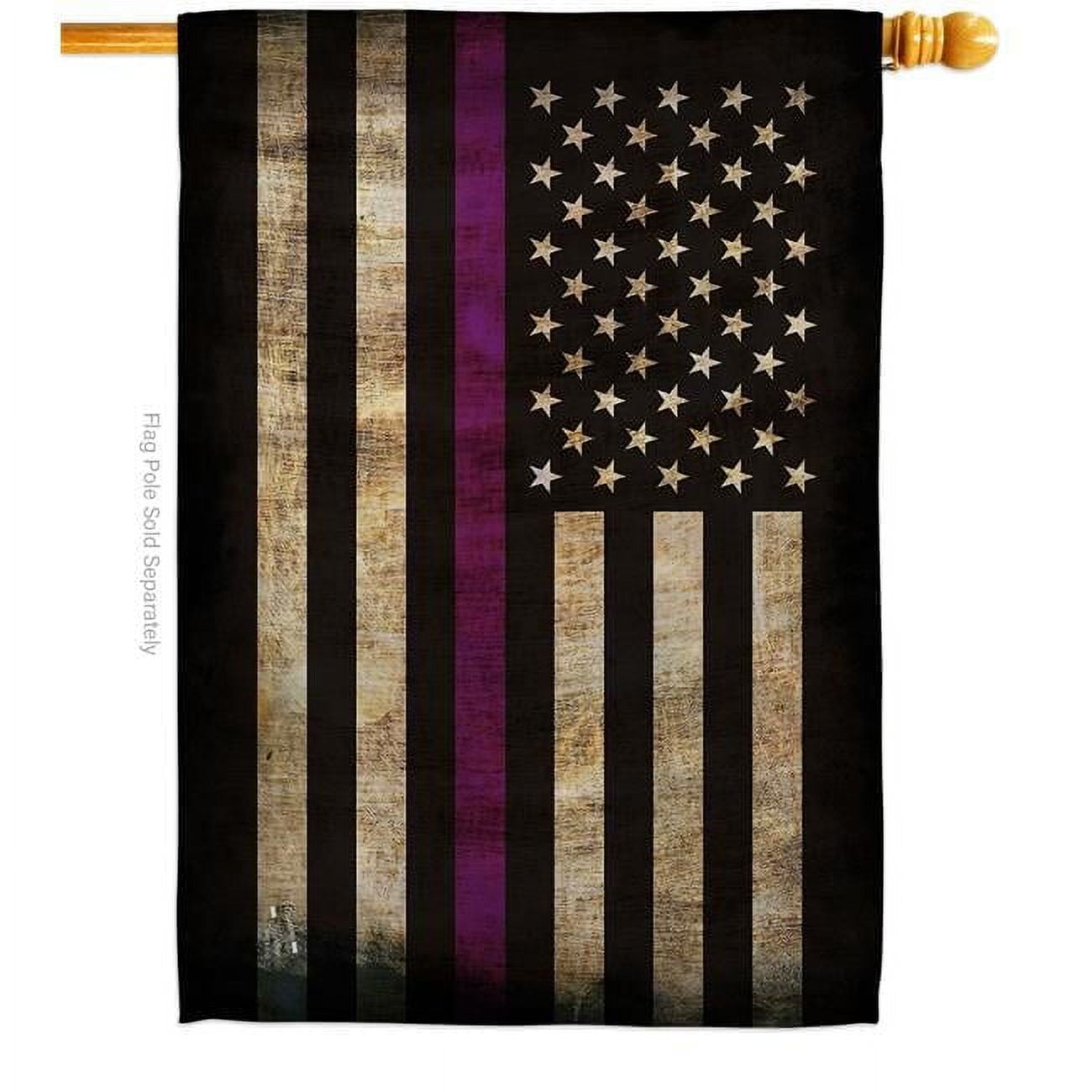 28 x 40 in. Thin Purple Line House Flag with Armed Forces Service ...