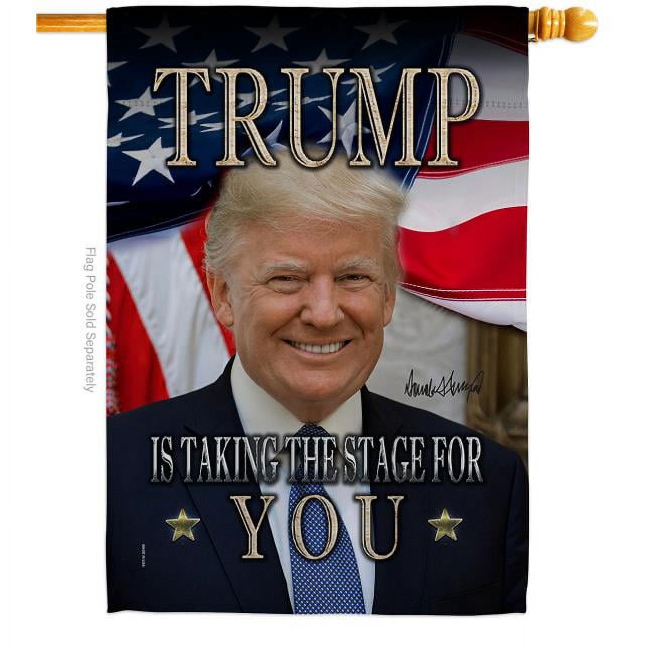 28 x 40 in. Trump Take the Stage American Political Vertical House Flag ...