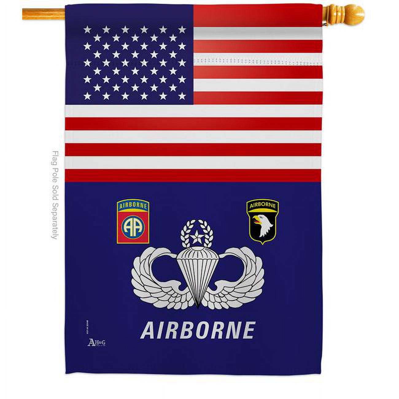 28 x 40 in. US Airborne House Flag with Armed Forces Army Double-Sided ...