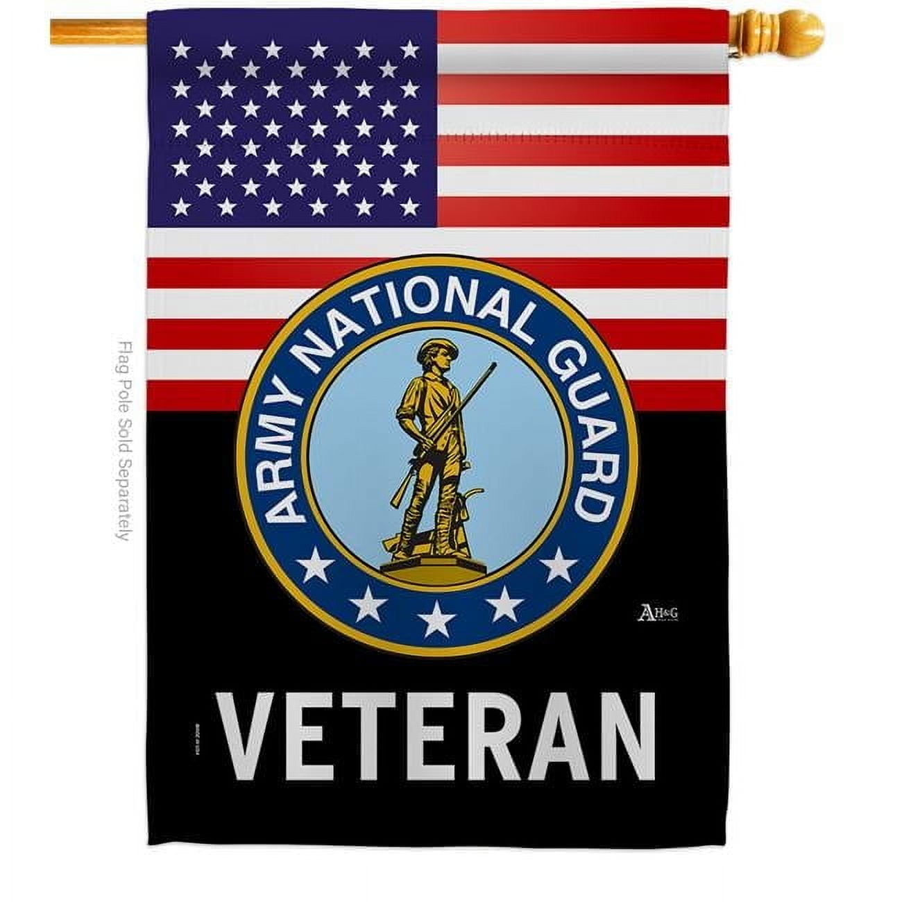 28 x 40 in. US Army National Guard Veteran House Flag with Armed Forces ...