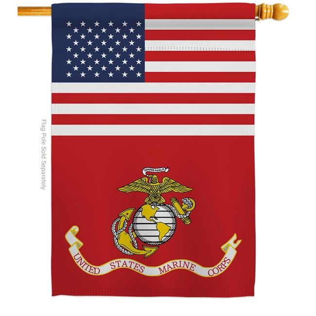 28 x 40 in. US Marine Corps House Flag with Armed Forces Double-Sided ...