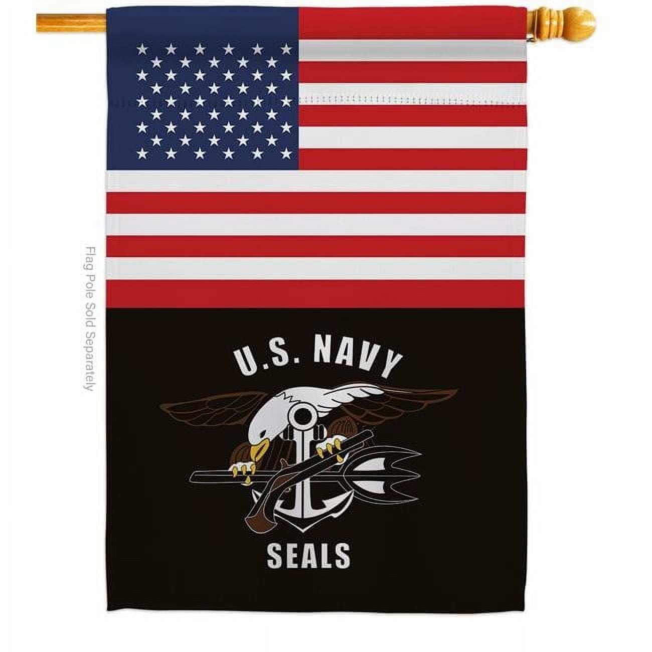 28 x 40 in. US Navy Seals House Flag with Armed Forces Double-Sided ...