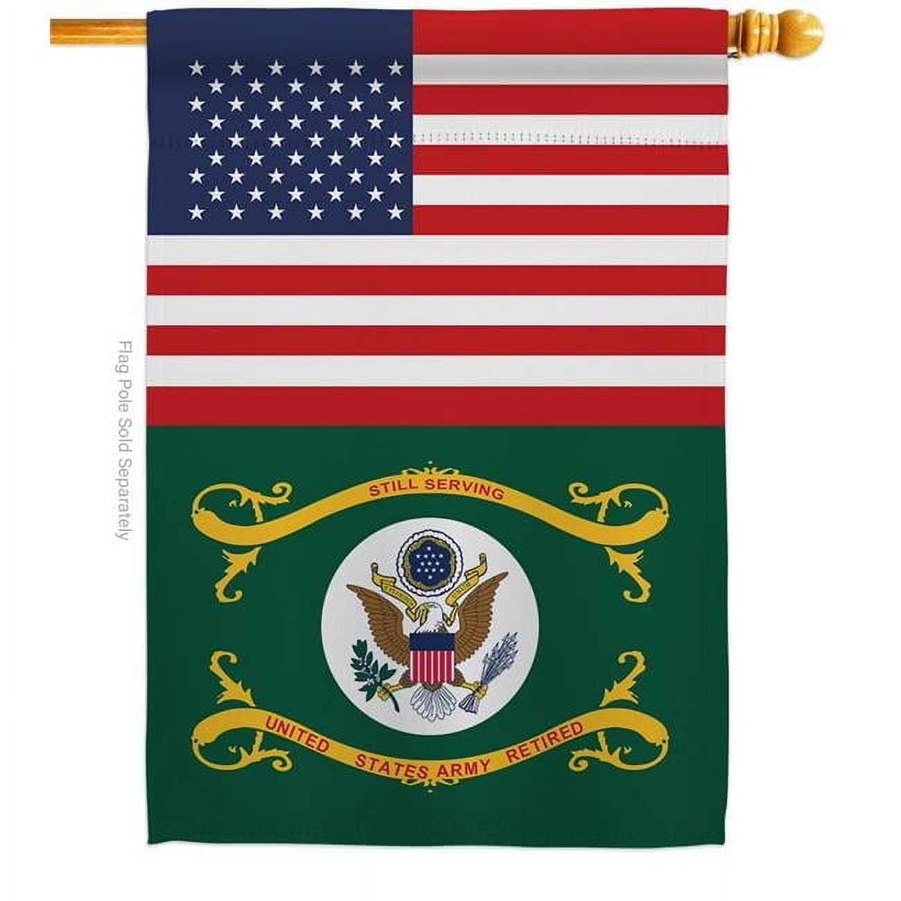 28 x 40 in. US Retired Army House Flag with Armed Forces Double-Sided ...