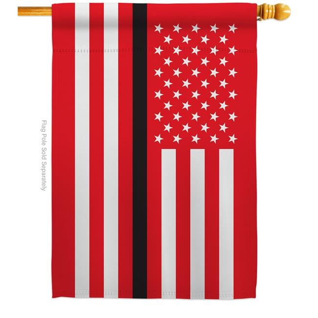 28 x 40 in. US Thin Black Line House Flag with Armed Forces Service ...