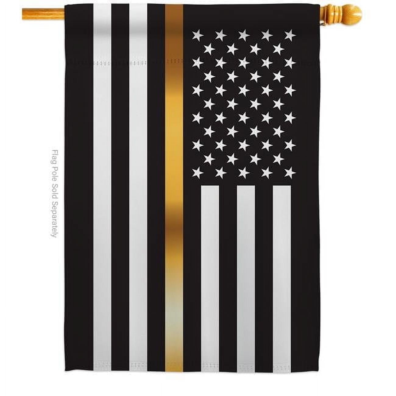 28 x 40 in. US Thin Gold Line House Flag with Armed Forces Service ...