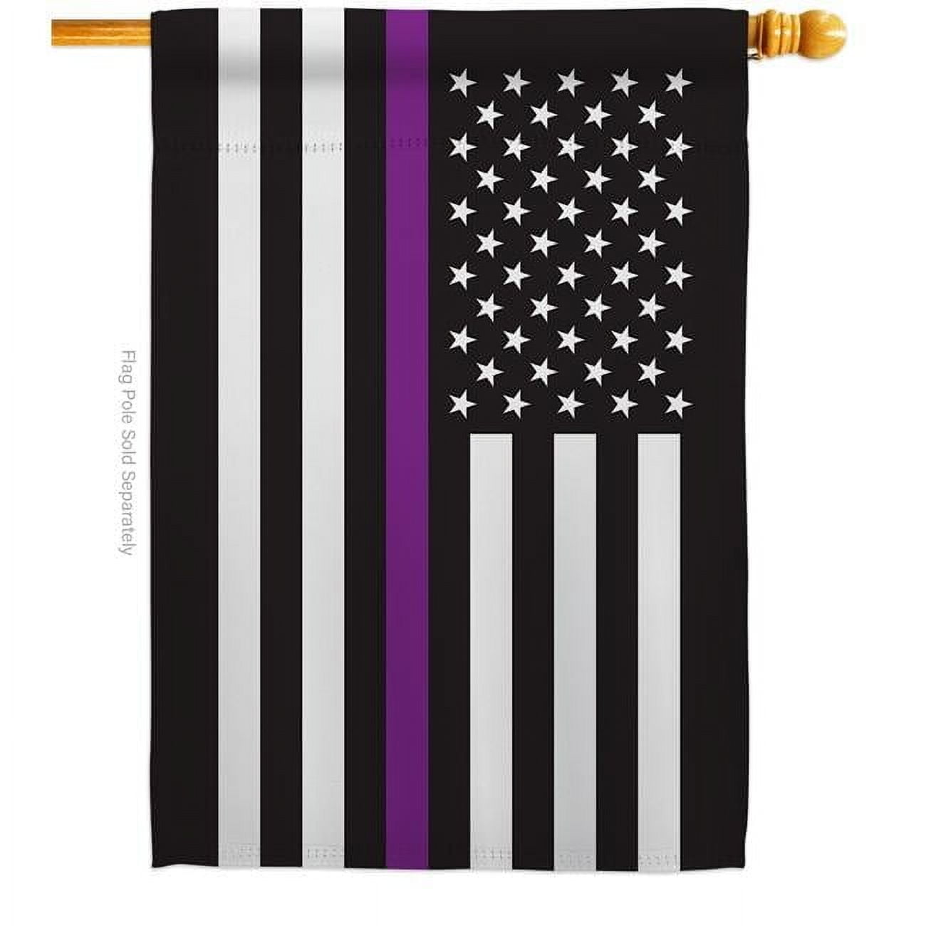 28 x 40 in. US Thin Purple Line House Flag with Armed Forces Service ...