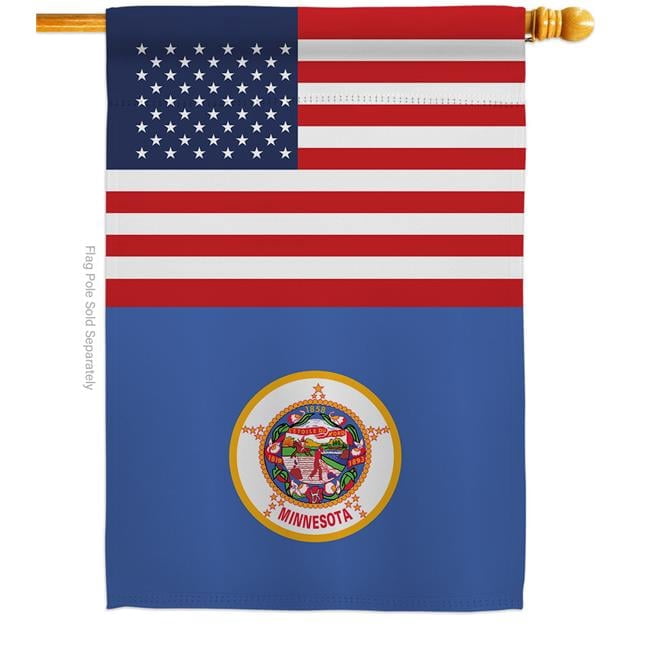 28 x 40 in. USA Minnesota American State Vertical House Flag with ...
