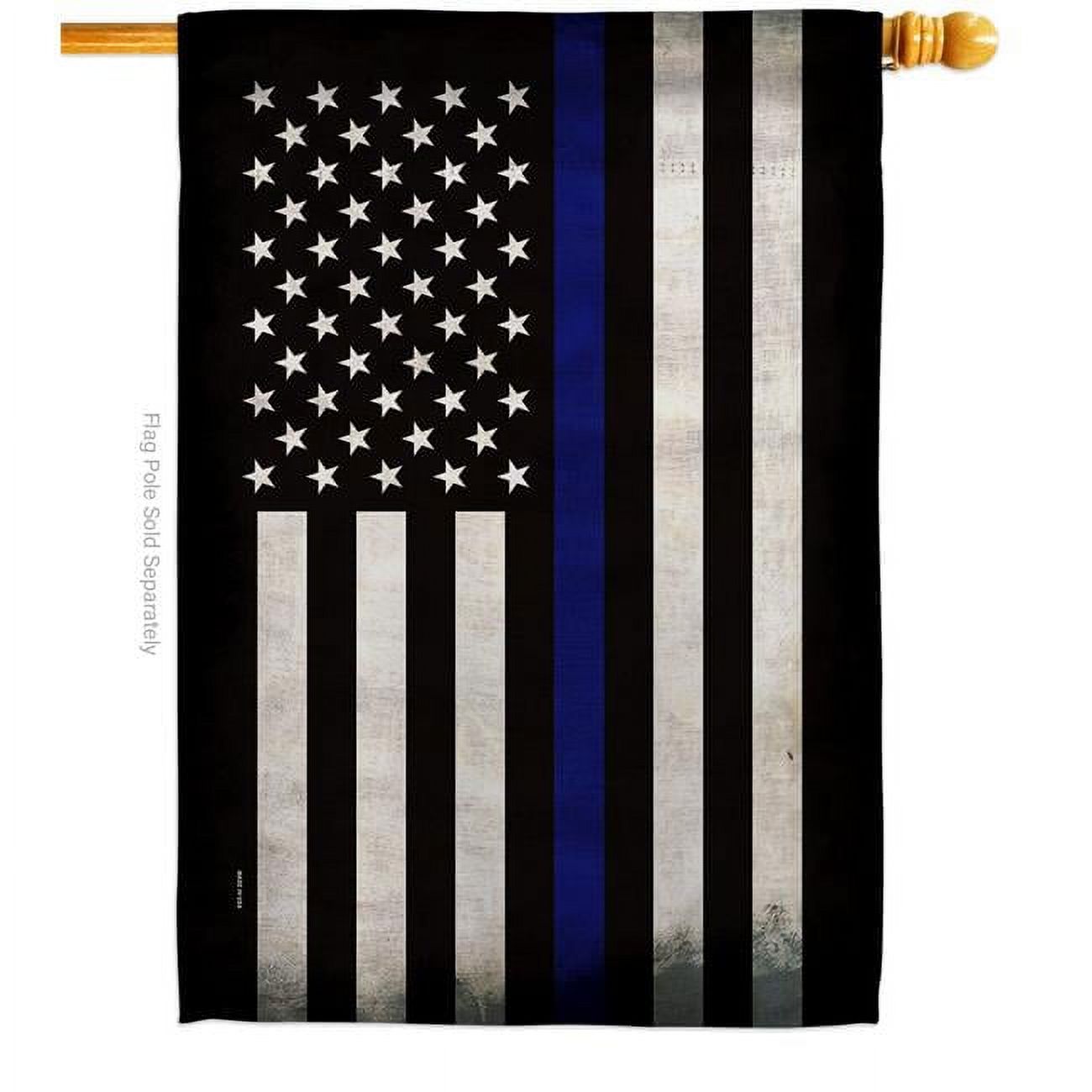 28 x 40 in. USA Thin Blue Line House Flag with Armed Forces Police ...