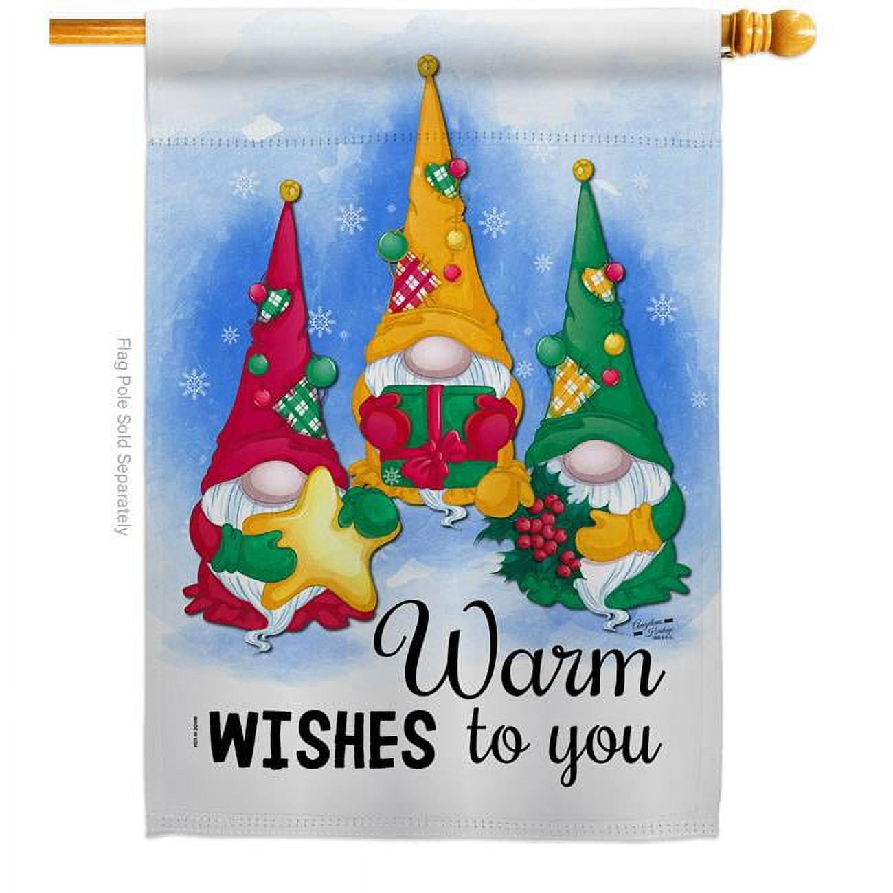 28 x 40 in. Warm Wishes House Flag with Winter Wonderland Double-Sided ...