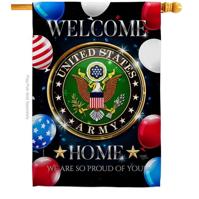 28 x 40 in. Welcome Home Army House Flag with Armed Forces Double-Sided ...
