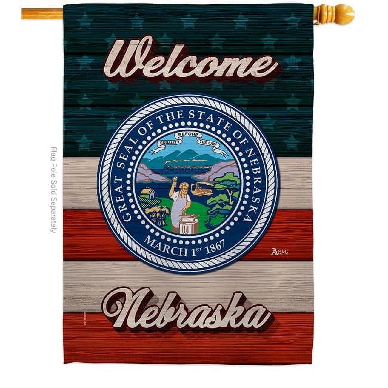 28 x 40 in. Welcome Nebraska Double-Sided Vertical Decoration Banner ...